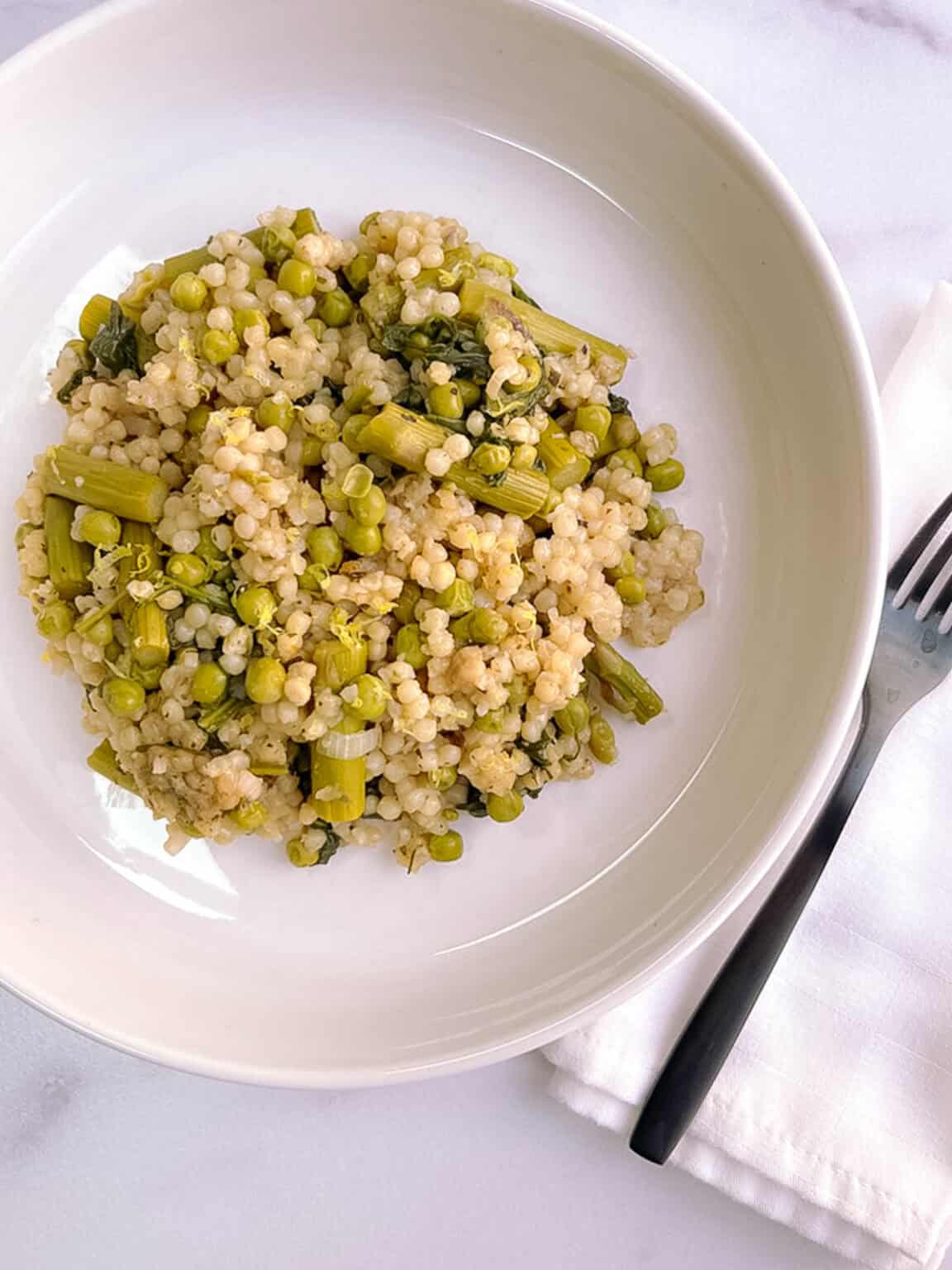 Green Couscous Risotto - The Essential Vegan